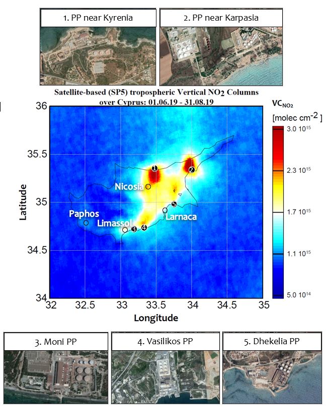 A space-view of air pollution in Cyprus - EMME-CARE